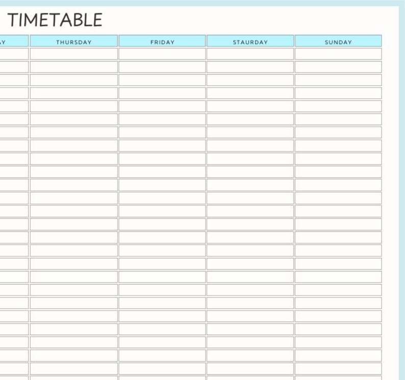 Time Blocking Printable | Timetable Schedule Sheets | Daily Planner ...