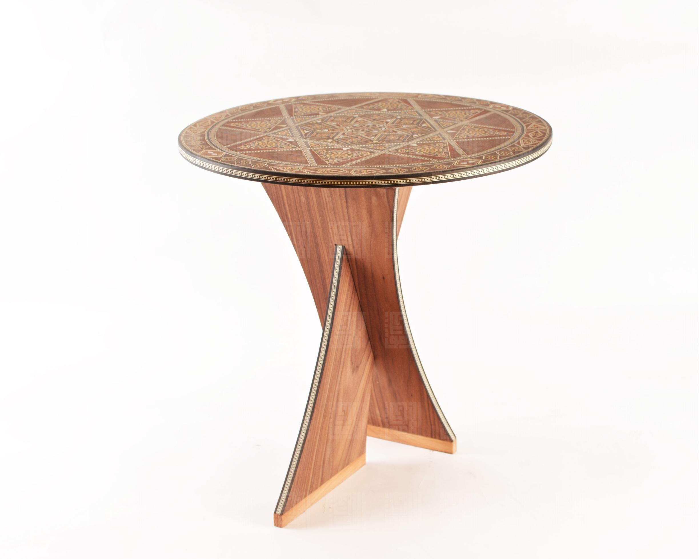 Loulwa Luxurious Round Table With Mother-of-pearl Inlay | Handcrafted ...