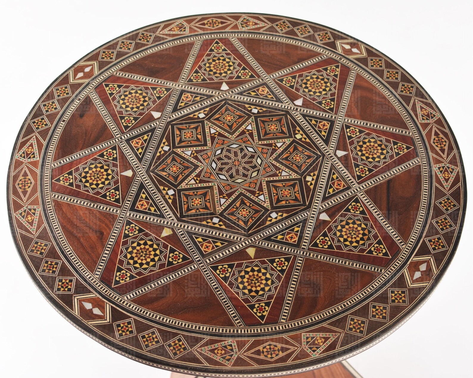 Loulwa Luxurious Round Table With Mother-of-pearl Inlay | Handcrafted ...