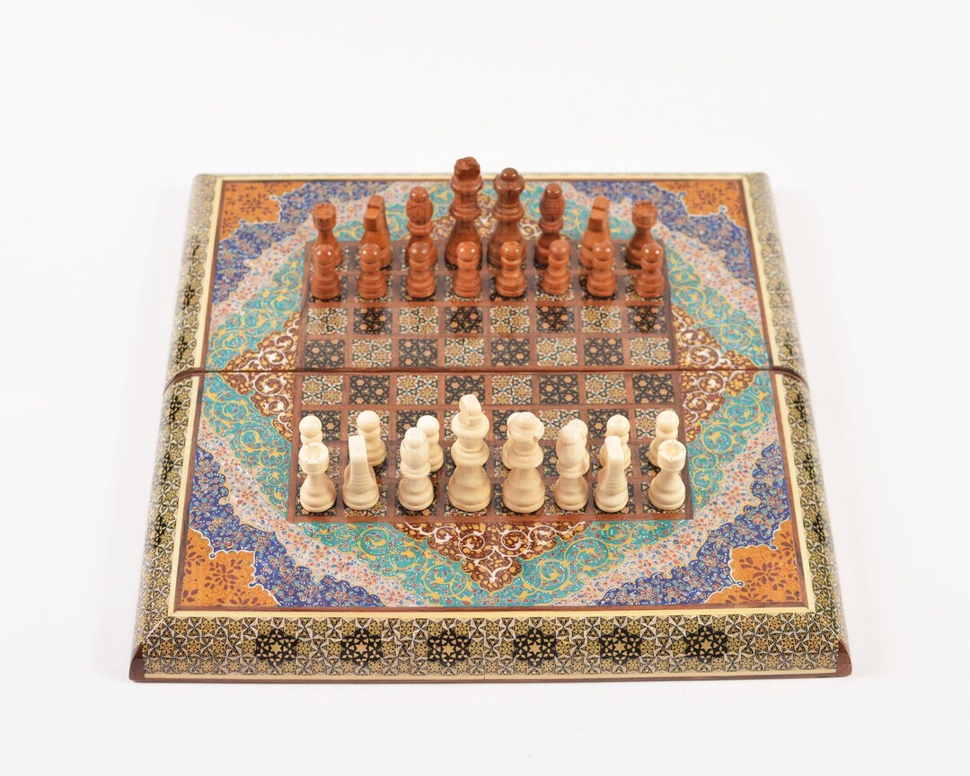 Salim Luxurious Chess and Backgammon Set 40"| Damascus Craftsmanship ...