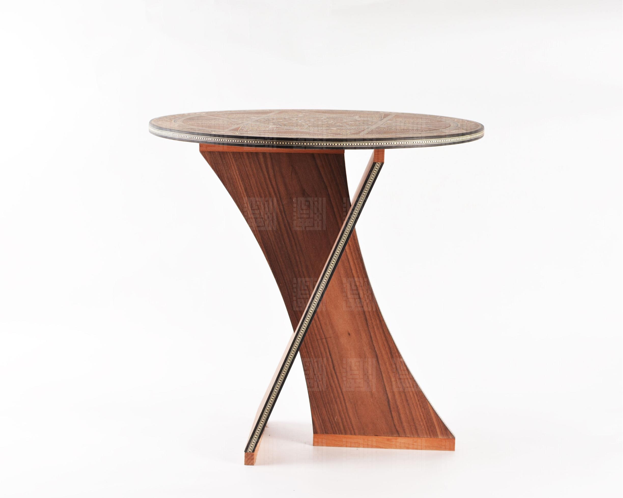 Loulwa Luxurious Round Table With Mother-of-pearl Inlay | Handcrafted ...