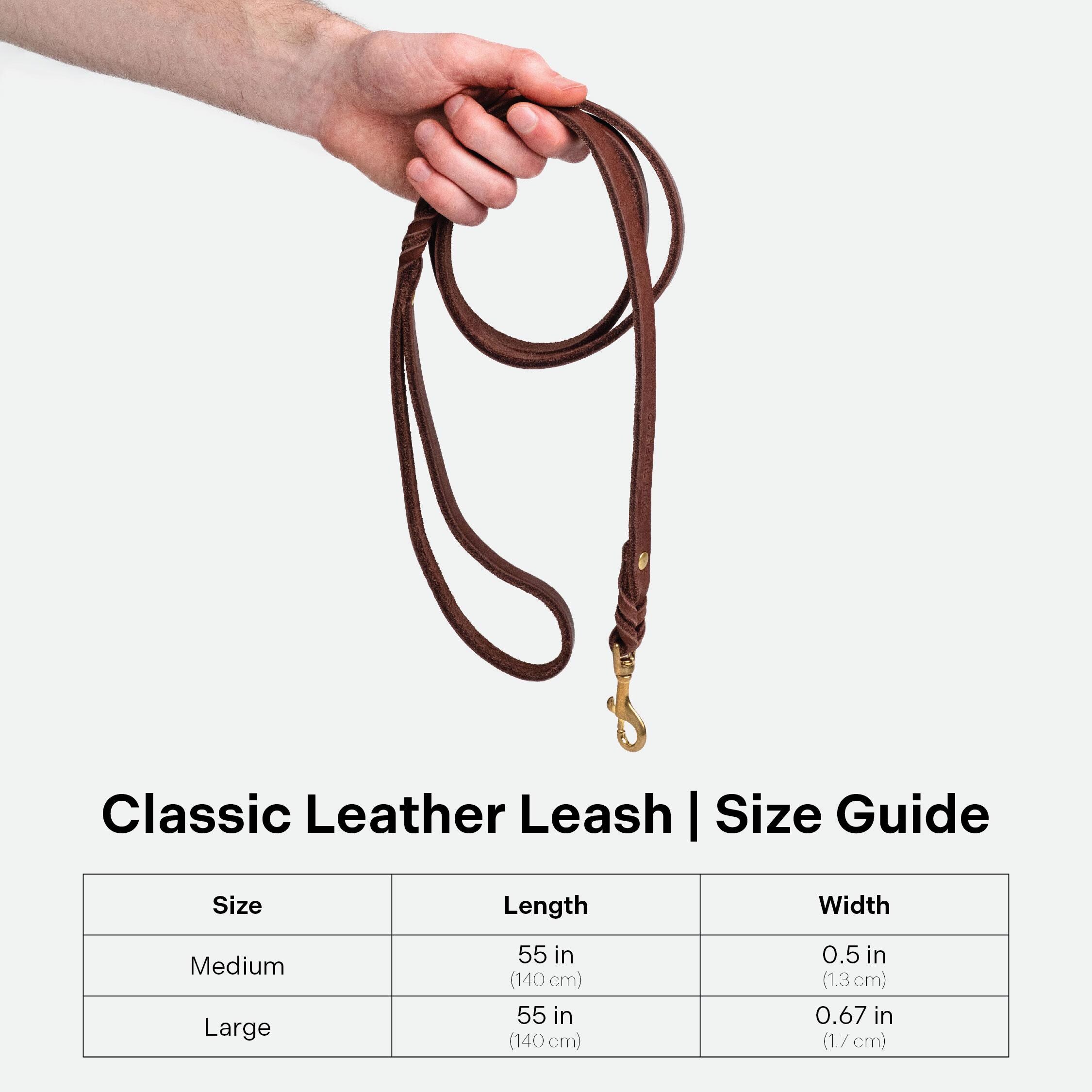 Scout Supply Classic Leather Dog Leash Strong Heavy Duty Premium Thick ...