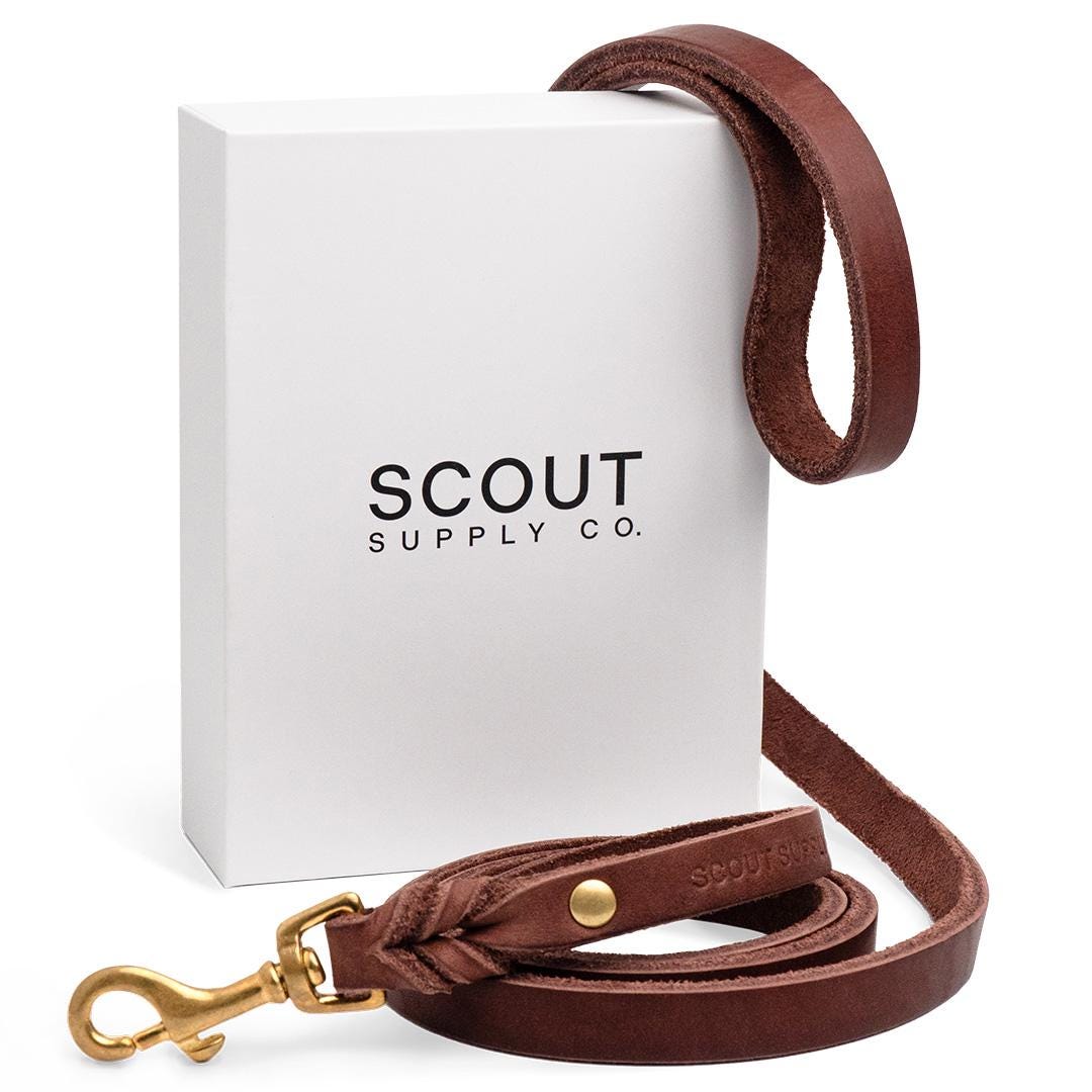 Scout Supply Classic Leather Dog Leash | Strong Heavy Duty Premium ...