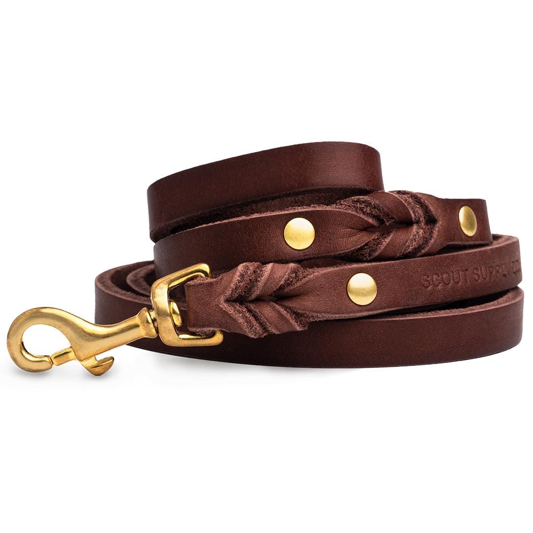 Scout Supply Classic Leather Dog Leash | Strong Heavy Duty Premium ...
