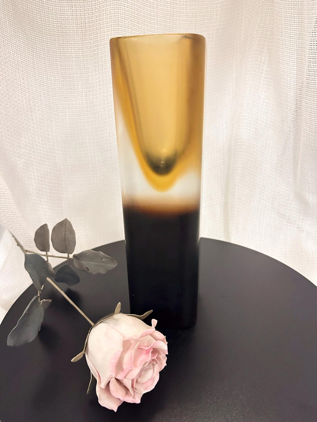 Handmade Italian Glass Vase - by Vivarini Murano - Brown, Tall - Etsy
