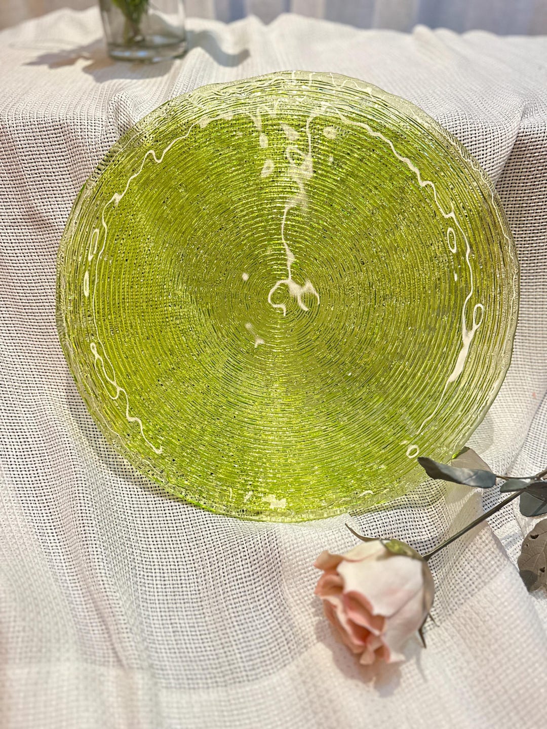 IVV | Italian Handmade Glass Platter - 37cm - Green - Etsy
