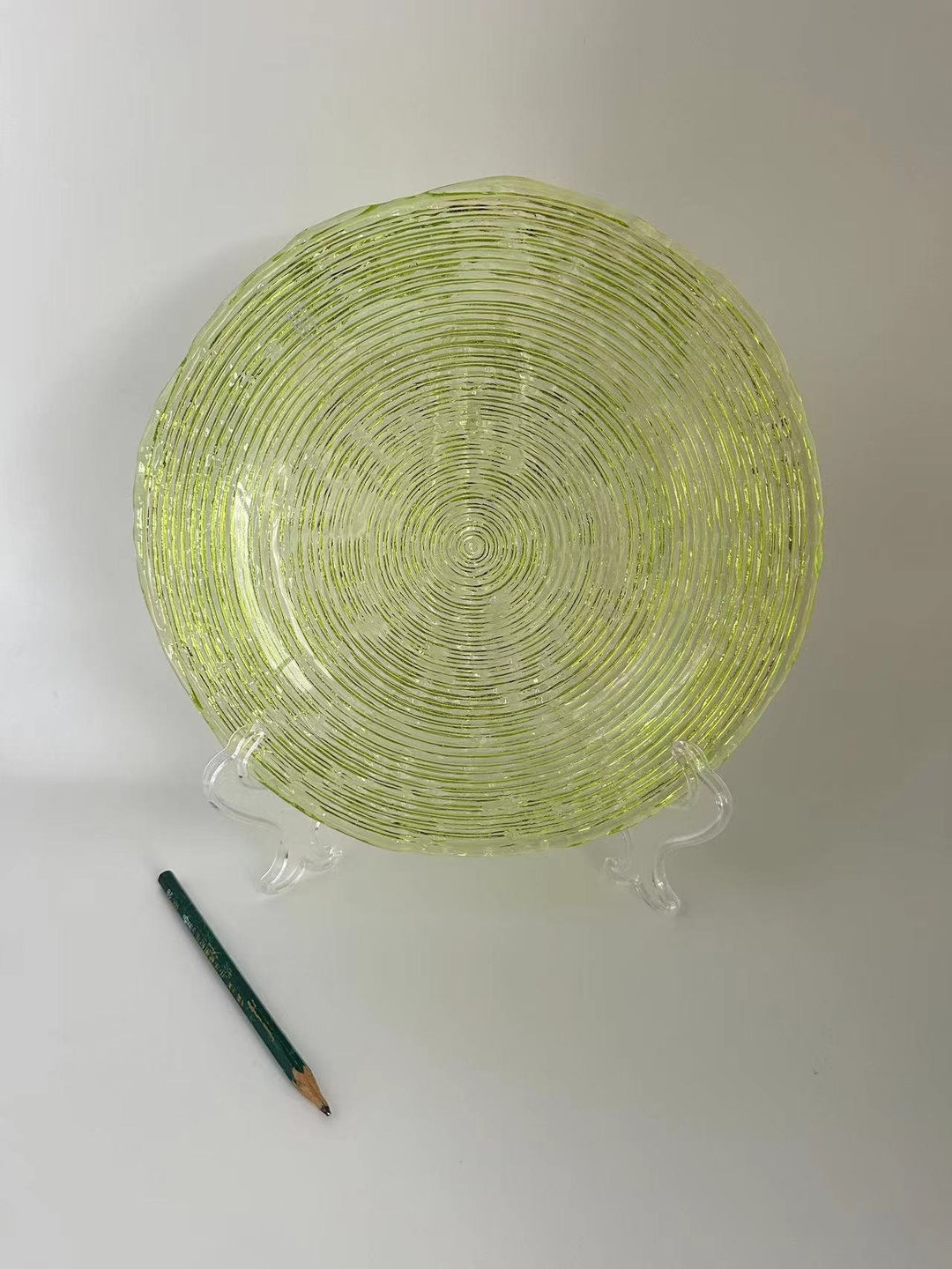 Rare IVV Italian Handmade Glass Multicolour Plate Green Vintage Style ...