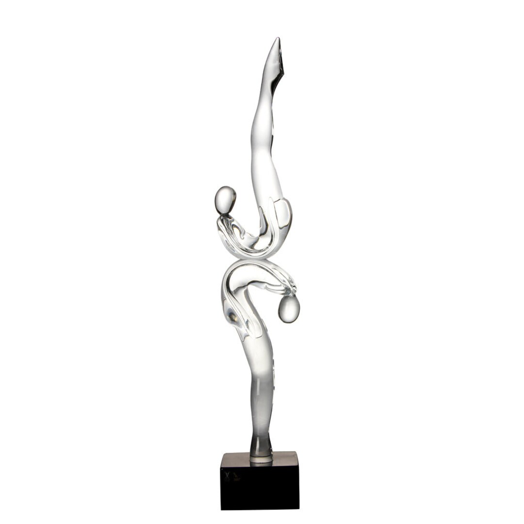 Formia Murano Abstract Glass Sculpture Clear With Black Base - Etsy