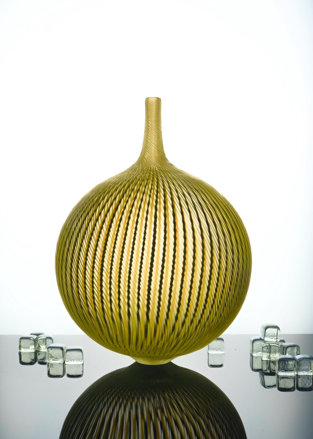 Handmade Glass Bottle Vase - Green, Clear - by Edols and Elliott ...