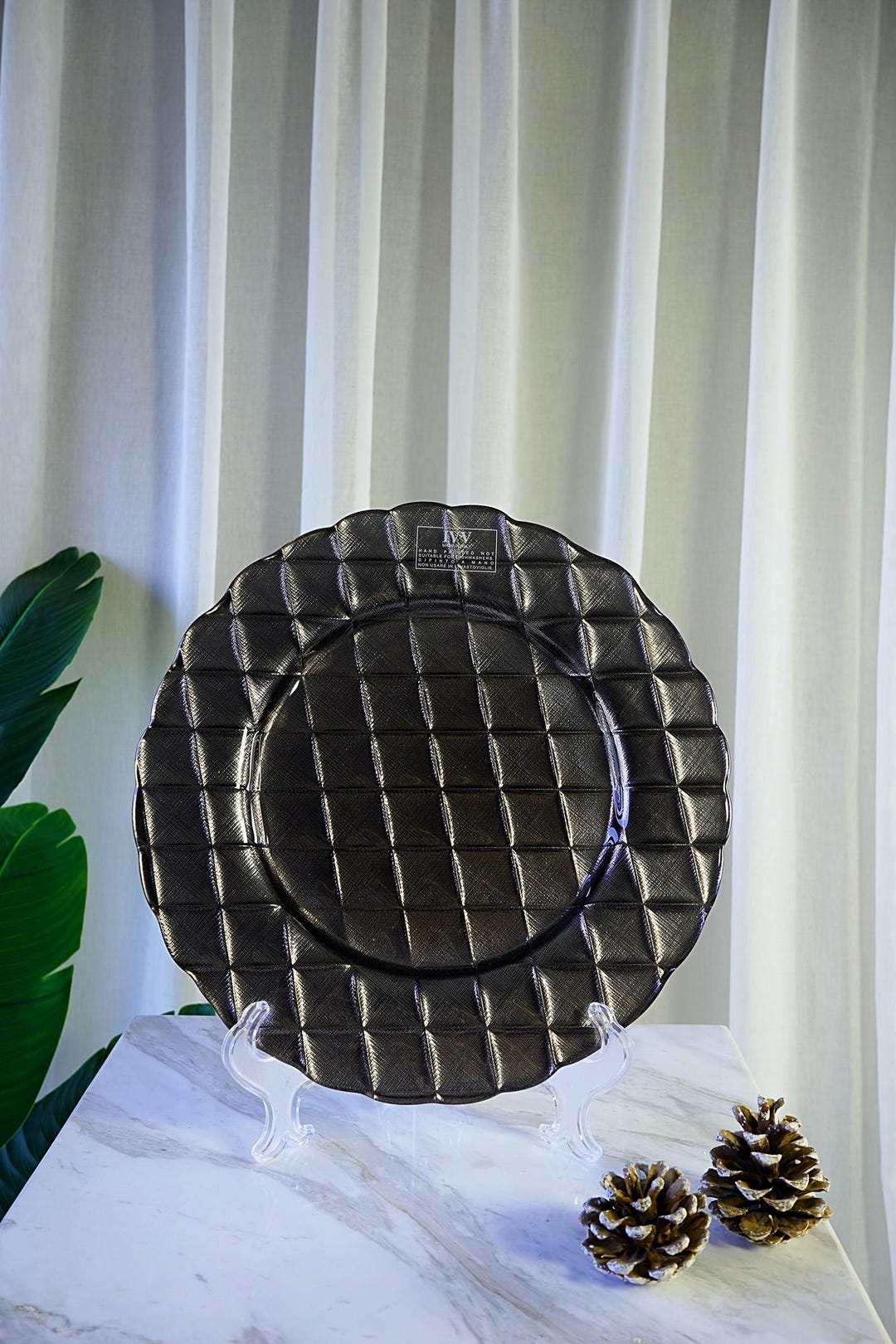 IVV | Italian Handmade Glass Charger Plate - 32.5cm - Brown - Etsy