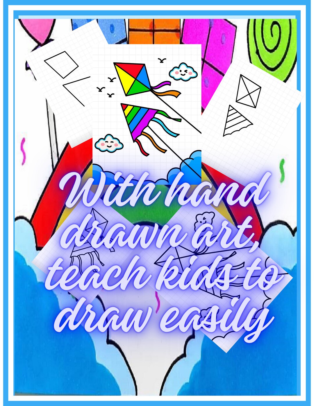 Step by Step Kite Drawing Process for Kids - Etsy