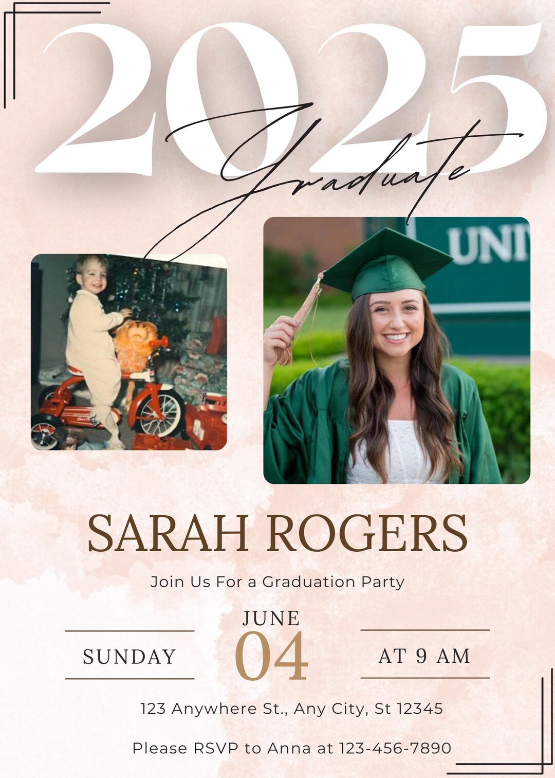 Class of 2025 Graduation Party Invitation Template (editable Canva ...