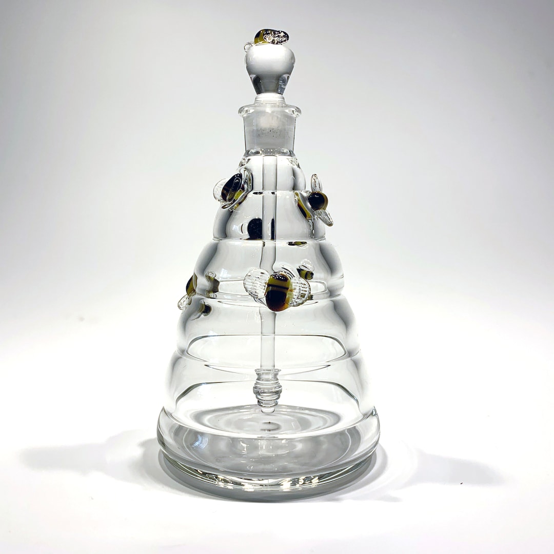 Hand Blown Beehive Perfume Bottle With Glass Honey Bees | Nature Tree ...