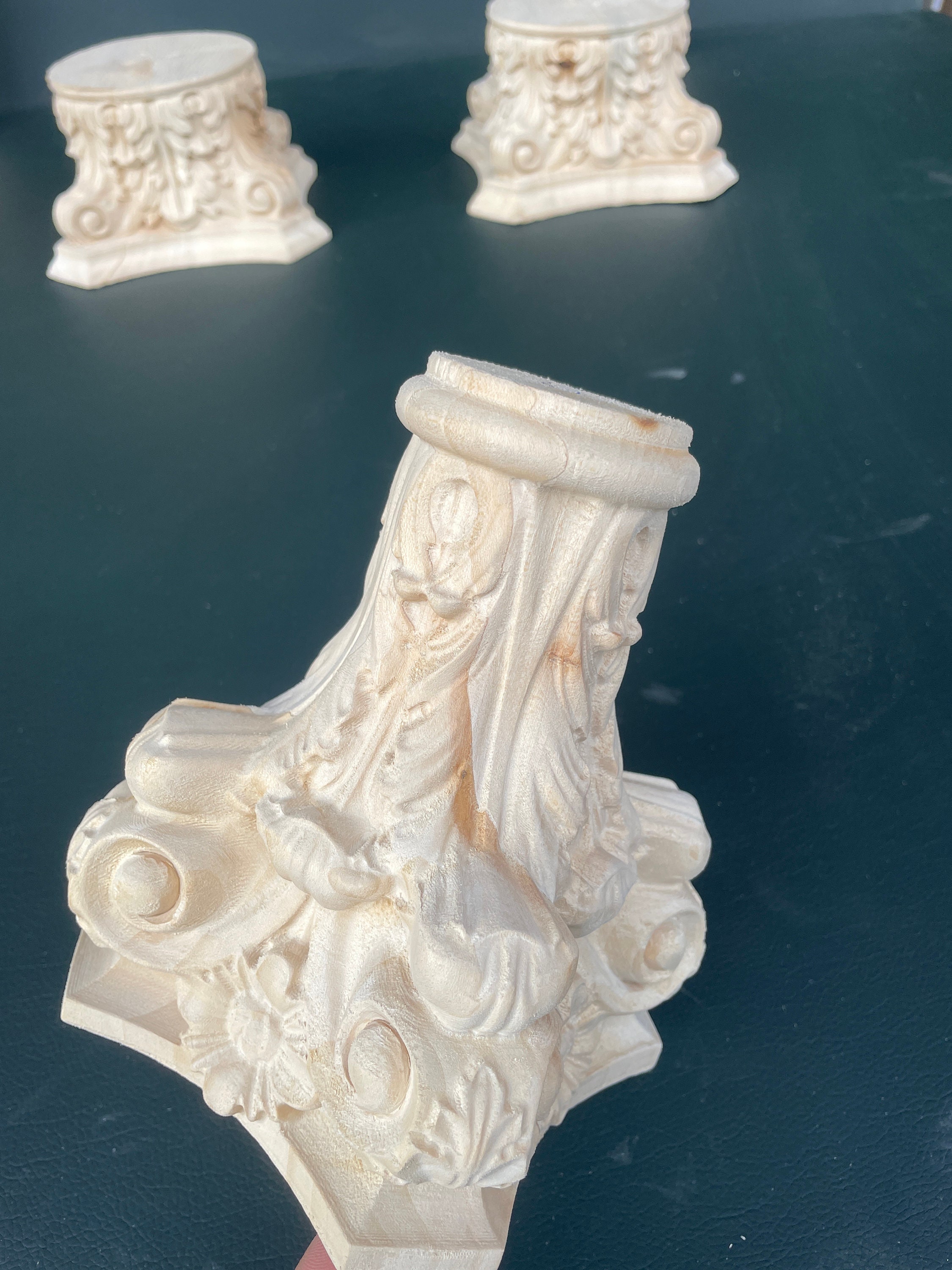 Handcrafted Wooden Acanthus Capitals, High-quality Ornate Wood Applique ...