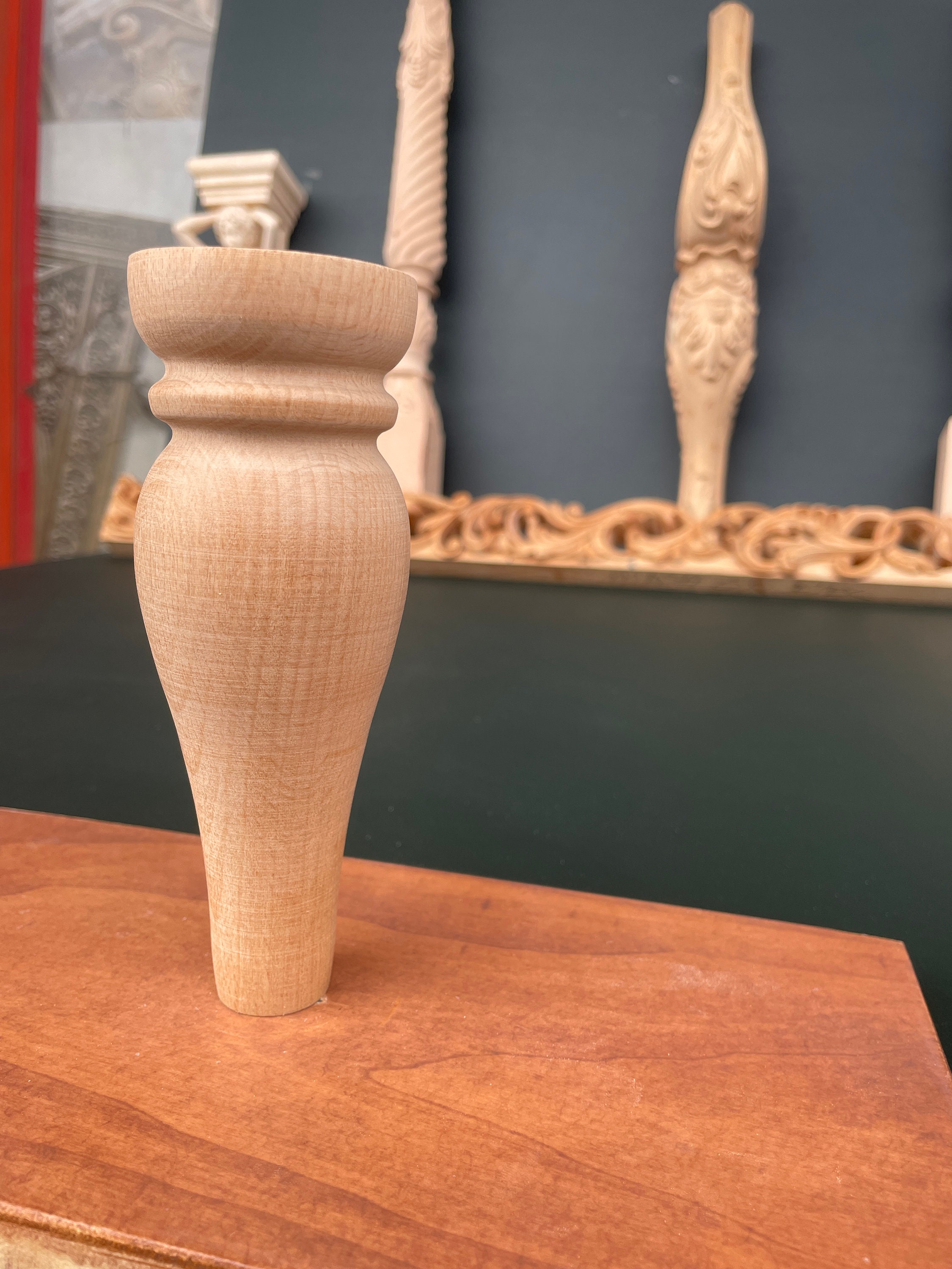 English Countery Round Bun Legs for Artfully Crafted Beech Wood Legs ...