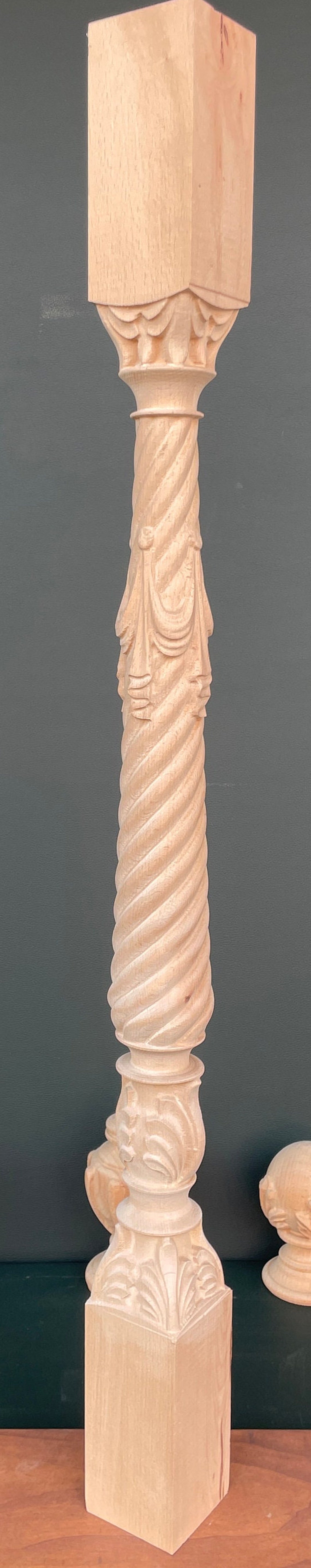 Wooden Stair Spindle,handcrafted Wooden Carved Baluster Forelegant ...