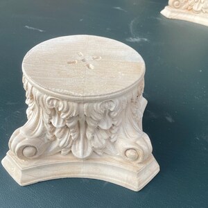Handcrafted Wooden Round Capitals, High-quality Ornate Wood Applique ...