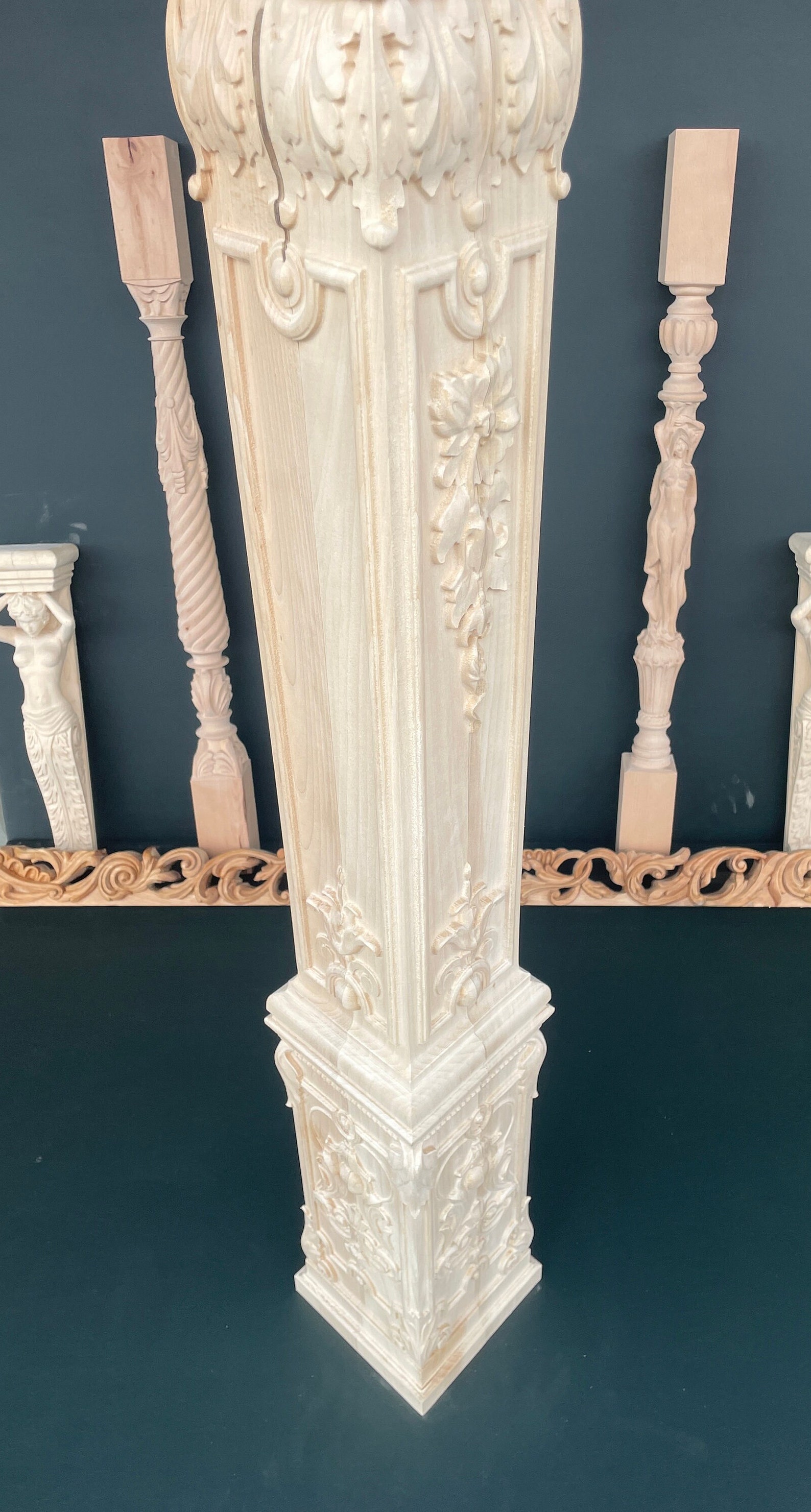 Newel Post for Farmhouse Stair, Wooden Stair Parts, Walnut Newel Post ...