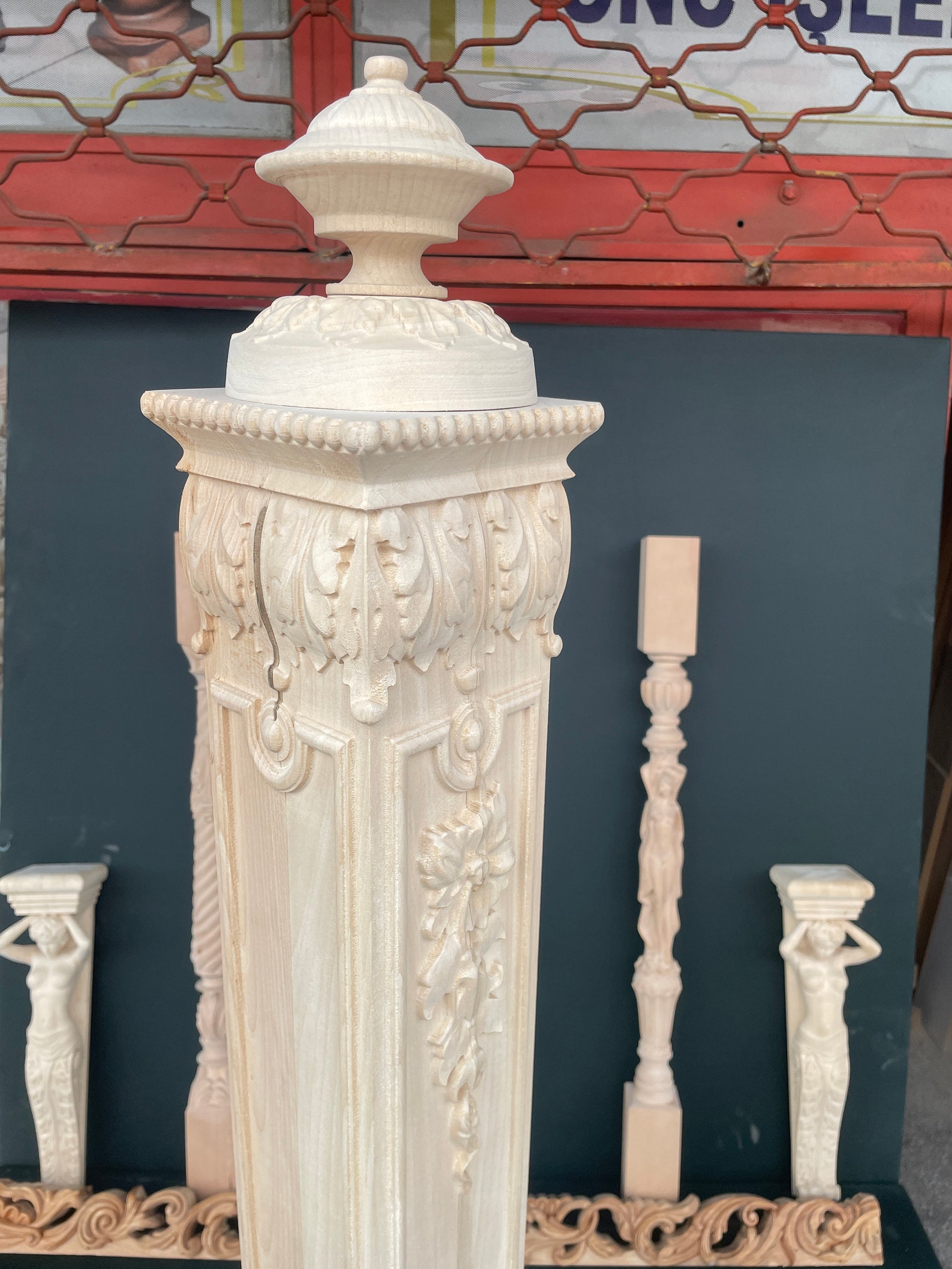 Newel Post for Farmhouse Stair, Wooden Stair Parts, Walnut Newel Post ...