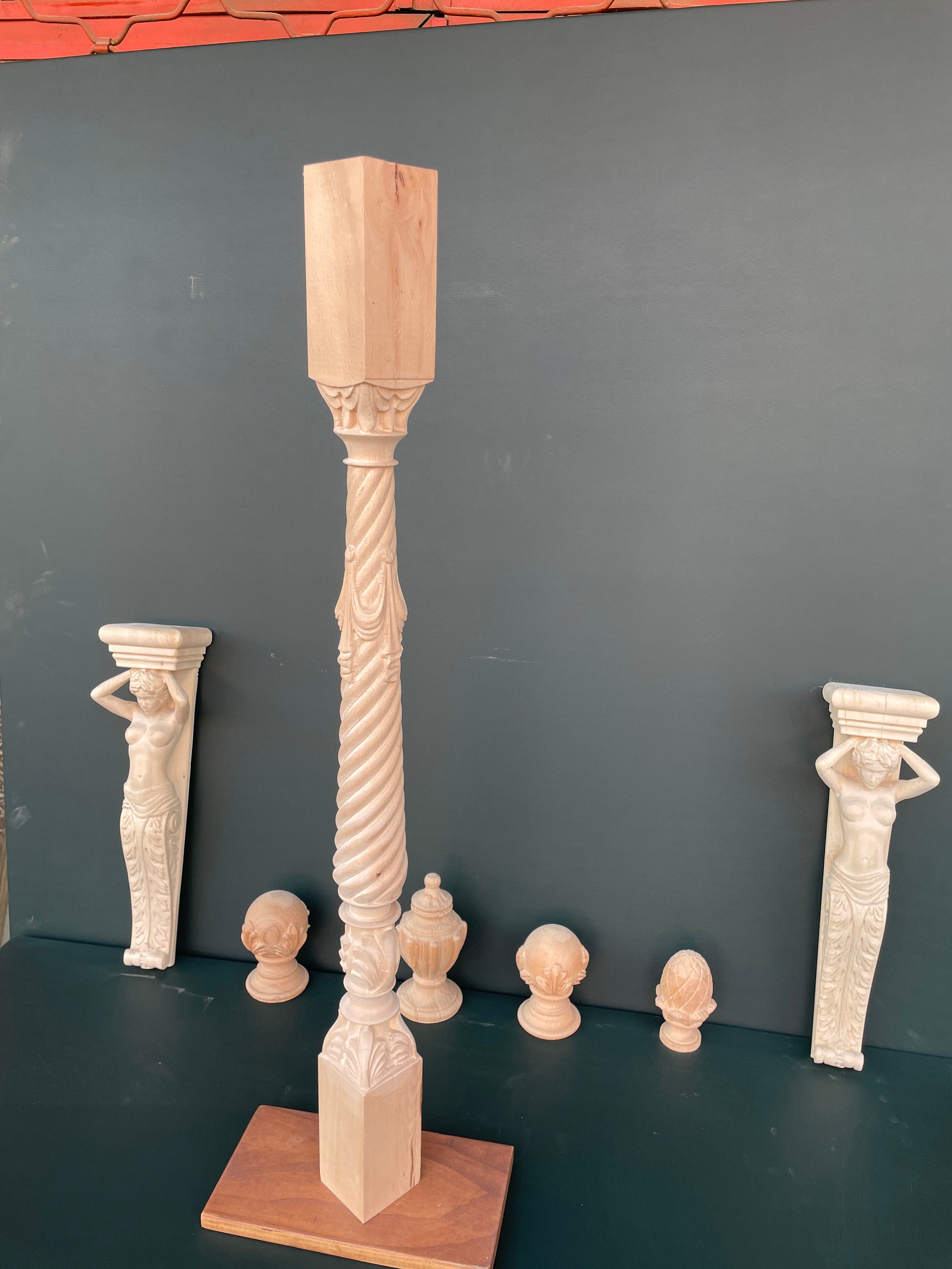 Wooden Stair Spindle,handcrafted Wooden Carved Baluster Forelegant ...