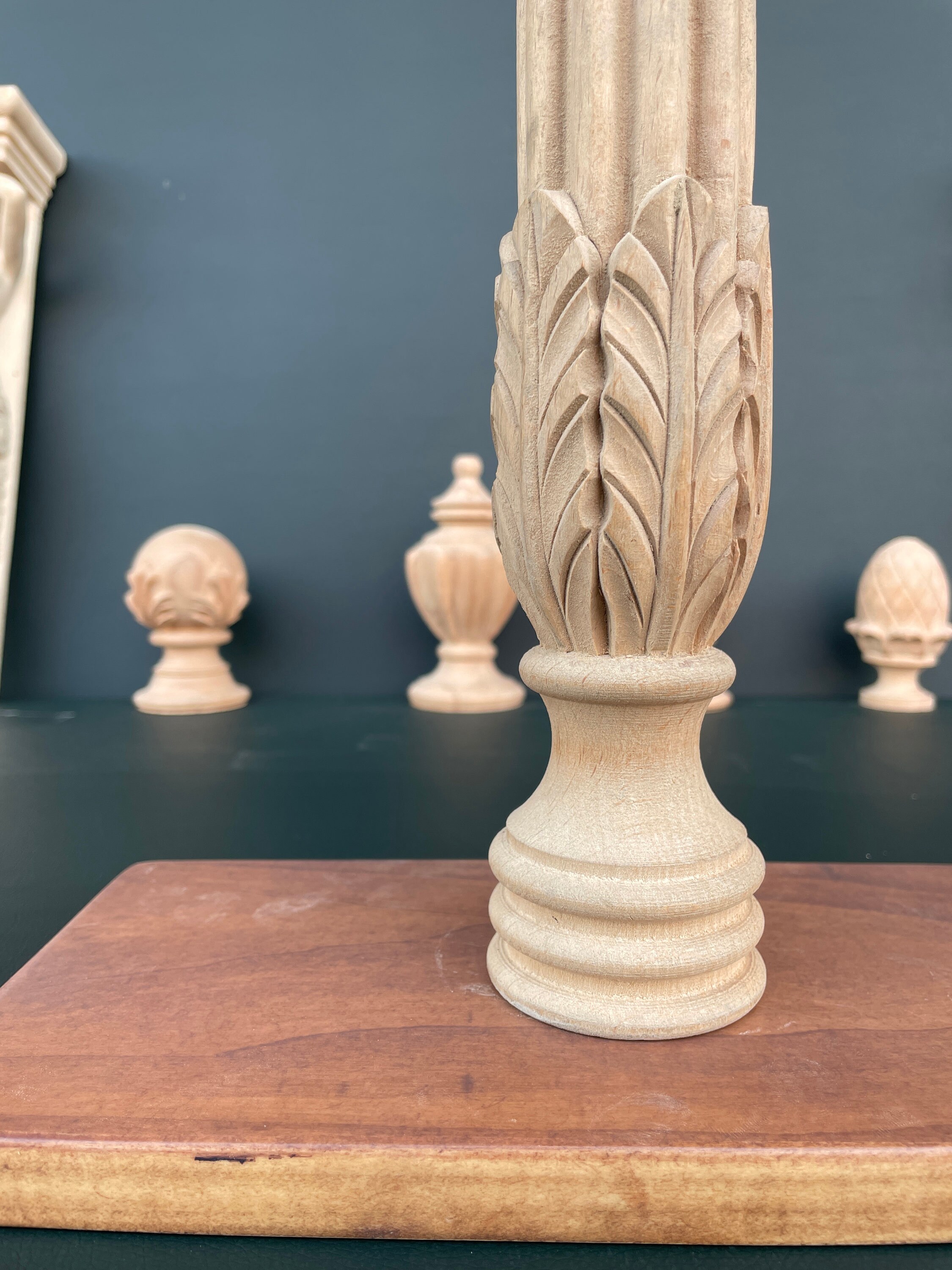 Handcrafted Wooden Carved Baluster or Column Middle Part, Premium ...