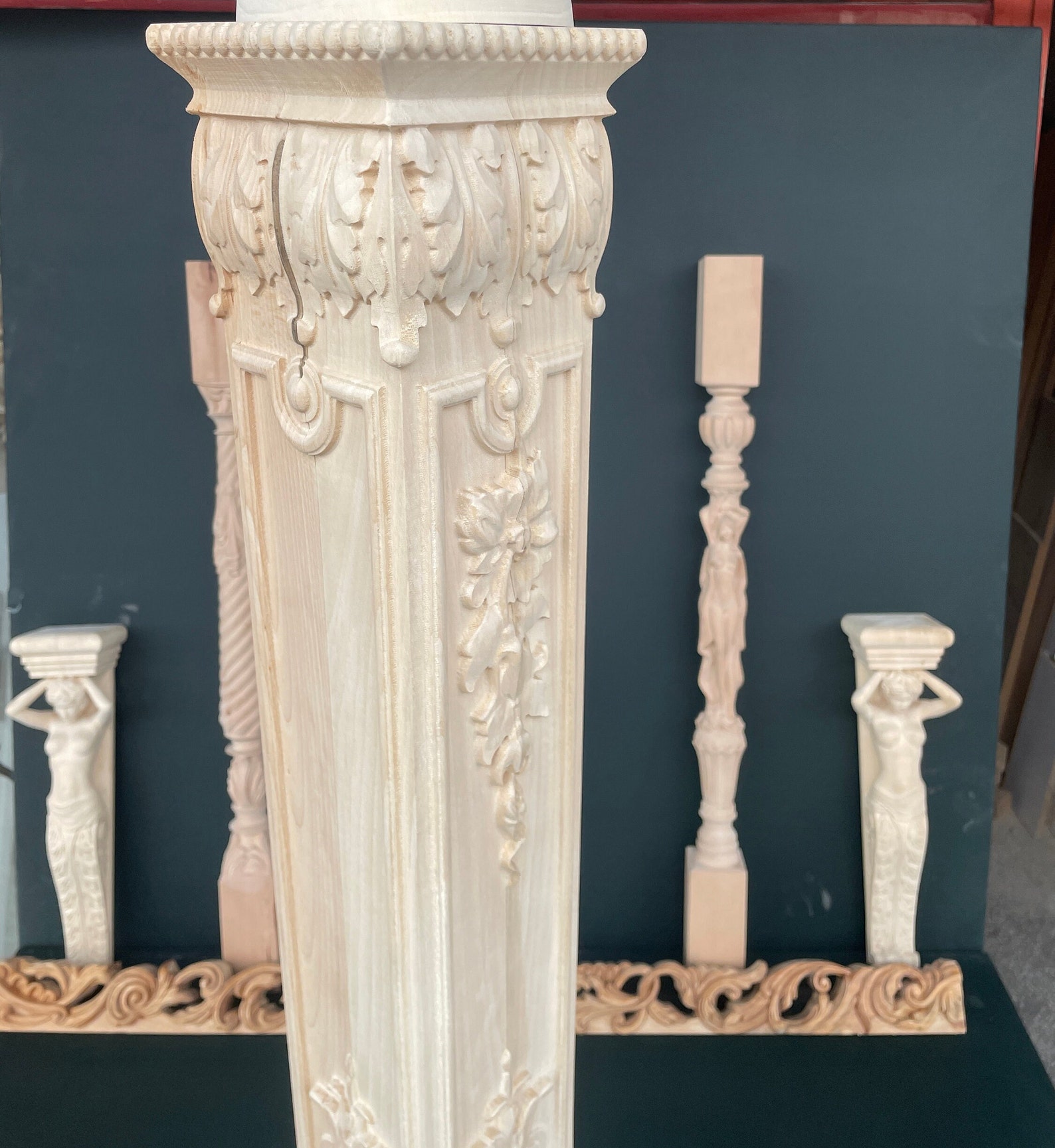 Newel Post for Farmhouse Stair, Wooden Stair Parts, Walnut Newel Post ...
