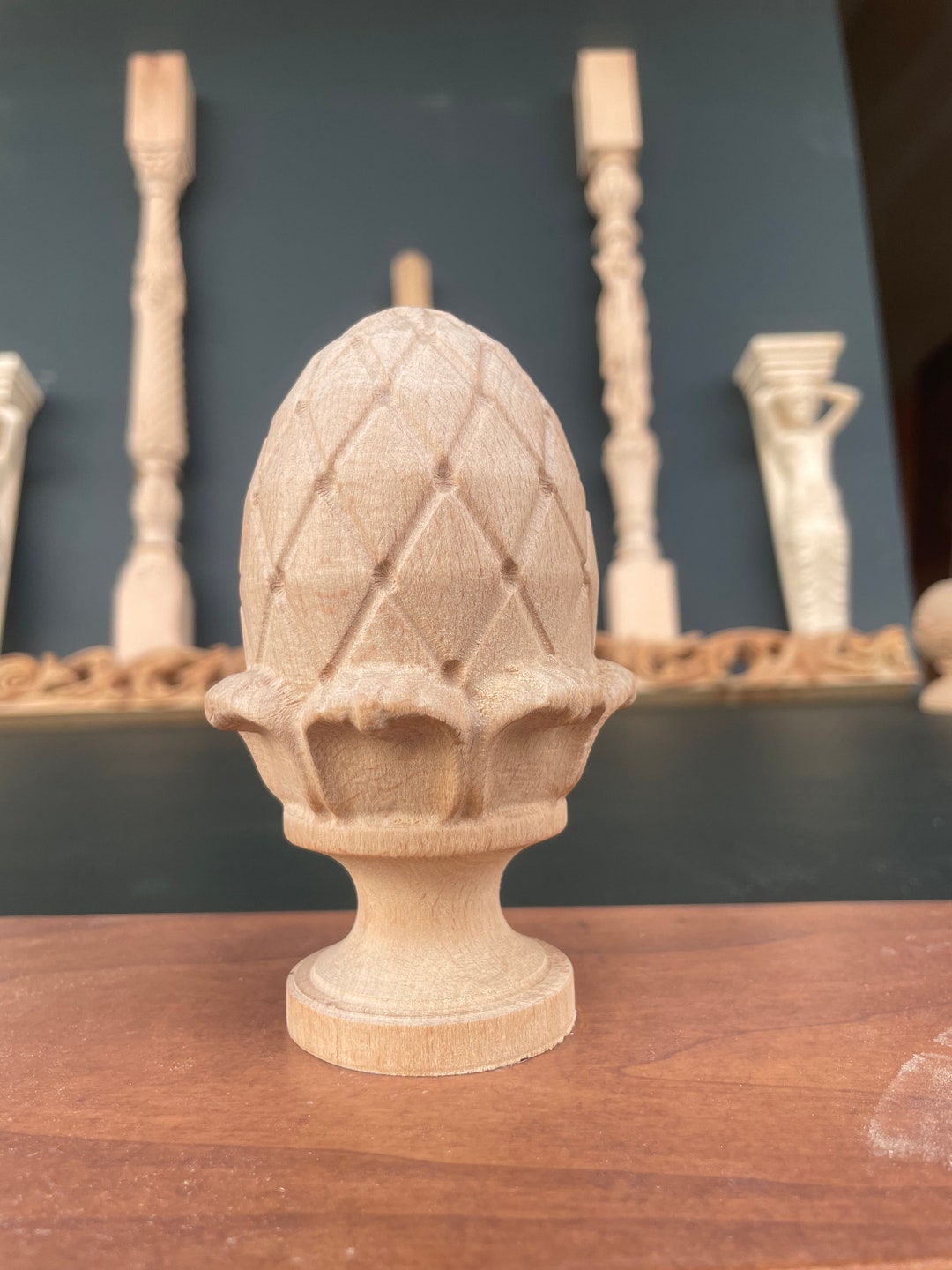 Beech Wood Newel Caps, Oak Newel Caps Topper, Wooden Stair Parts for ...