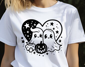 Ghost Heart SVG, Halloween Svg, Spooky Season Svg, Ghost Clip Art, Boo ...