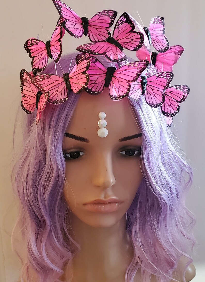 Pink Butterfly Monarch Butterfly Butterfly Butterfly Crown - Etsy Sweden
