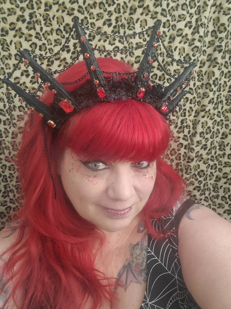 Goth Queen Spider Web Crown Queen Crown Horn Crown Horns | Etsy