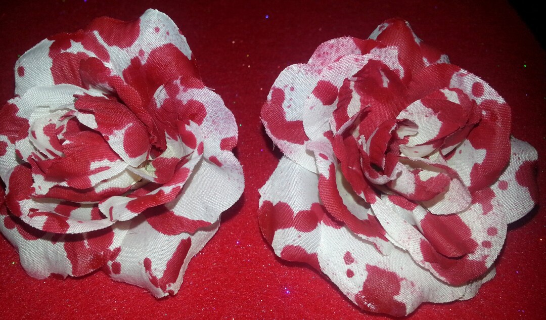 Bloodsplatter, Blood, Rose, Rose Barrette, Blood Splatter, Rockabilly ...