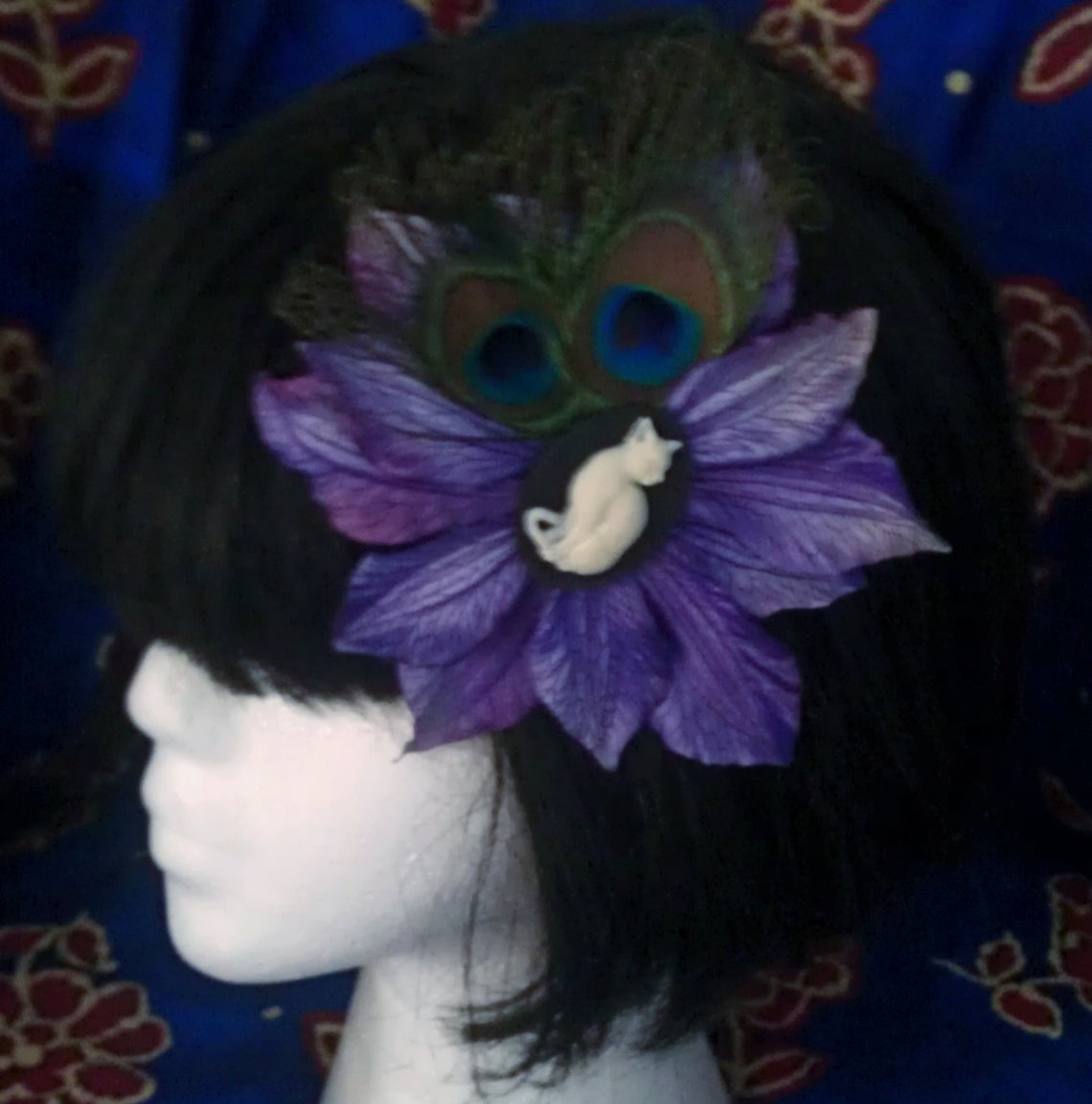 Peacock, Peacock Feather,cat, Cat Cameo, Cat Flower , Purple, Purple ...