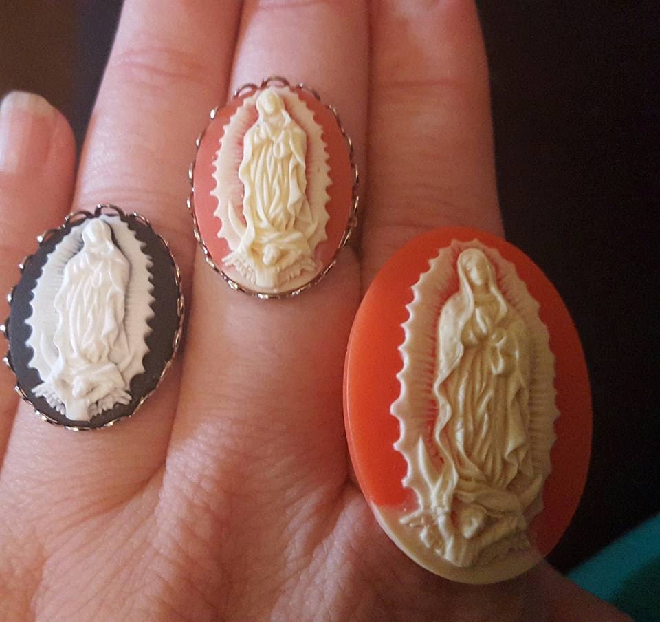 Virgin of Guadalupe Our lady Religious silver Cameo Ready | Etsy