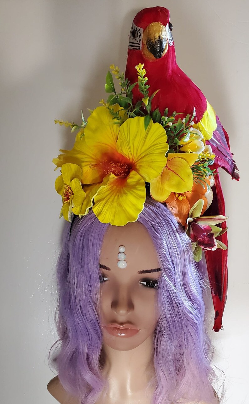 Parrot Parrot Headband Disneyland Tiki Oasis Tiki Luau - Etsy