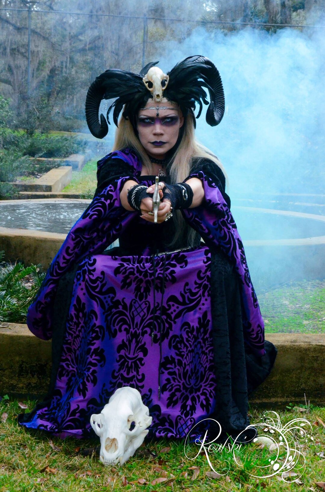 Horn Headdress, Goth, Gothic, Horns, Black Horns, Skull, Skull Horns ...