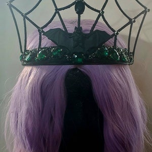 Goth Queen Tiara Gothic Bat Queen Bat Tiara Spider Web - Etsy