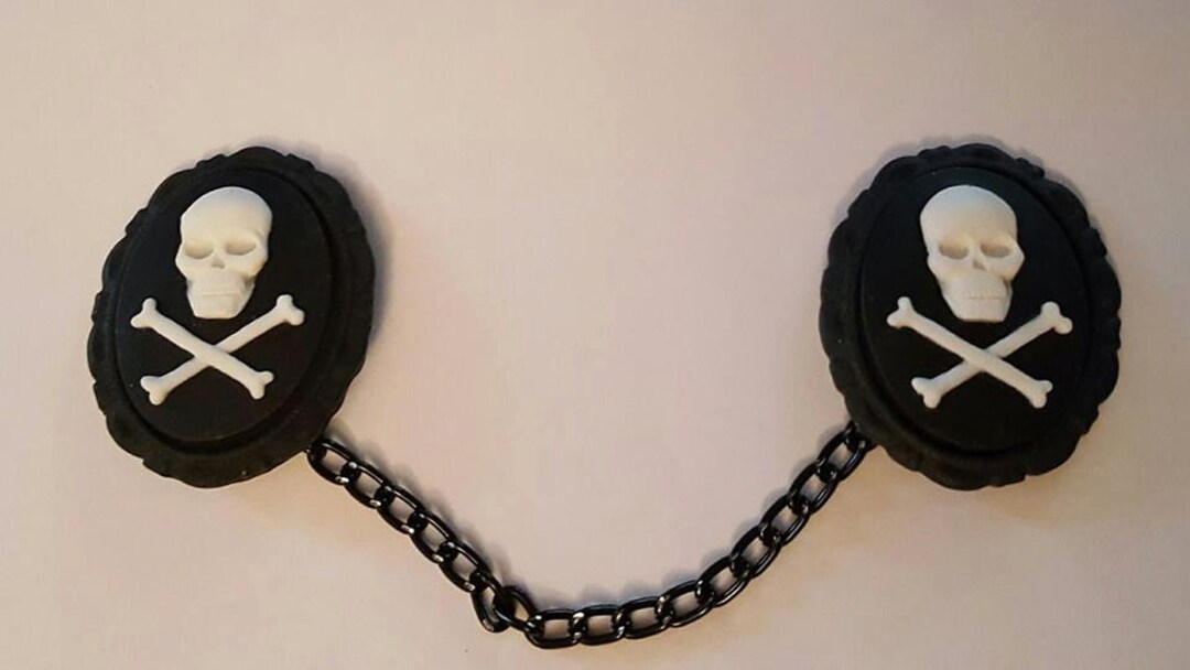 Skull, Skull Sweater Clips, Sweater Clips, Goth, Punk, Rockabilly ...