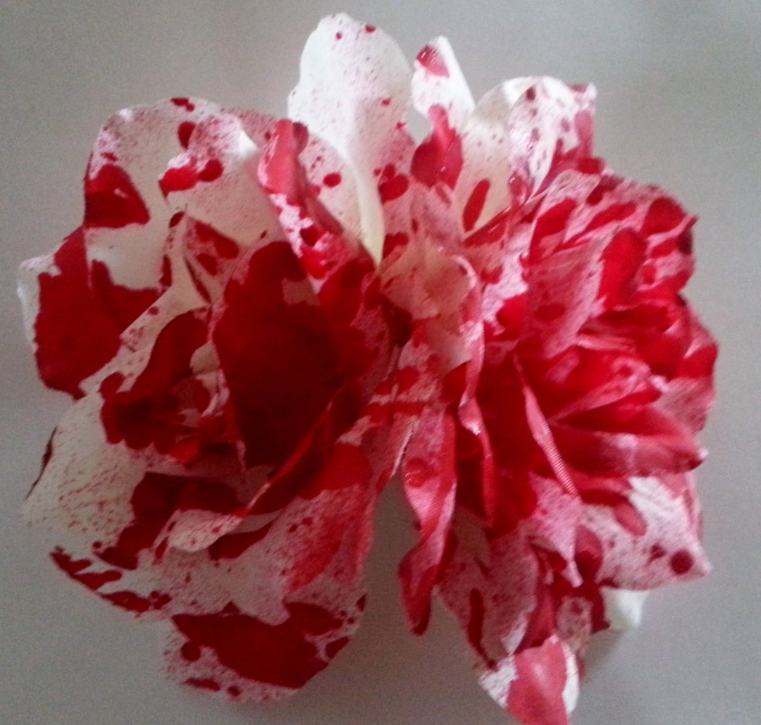 Bloodsplatter, Blood, Rose, Rose Barrette, Blood Splatter, Rockabilly ...