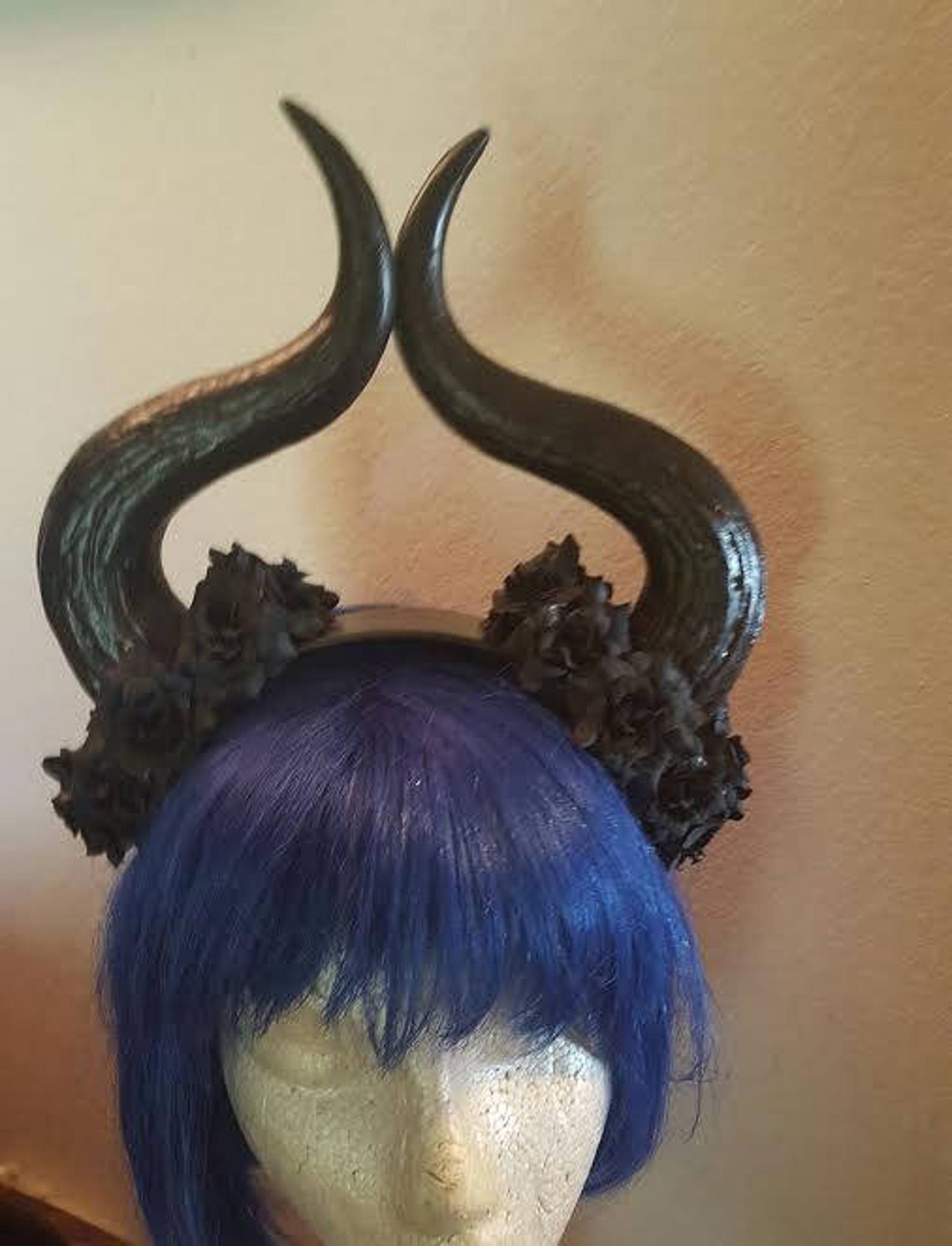 Horn Headdress Maleficent Horns Black Hornshorror Horror | Etsy
