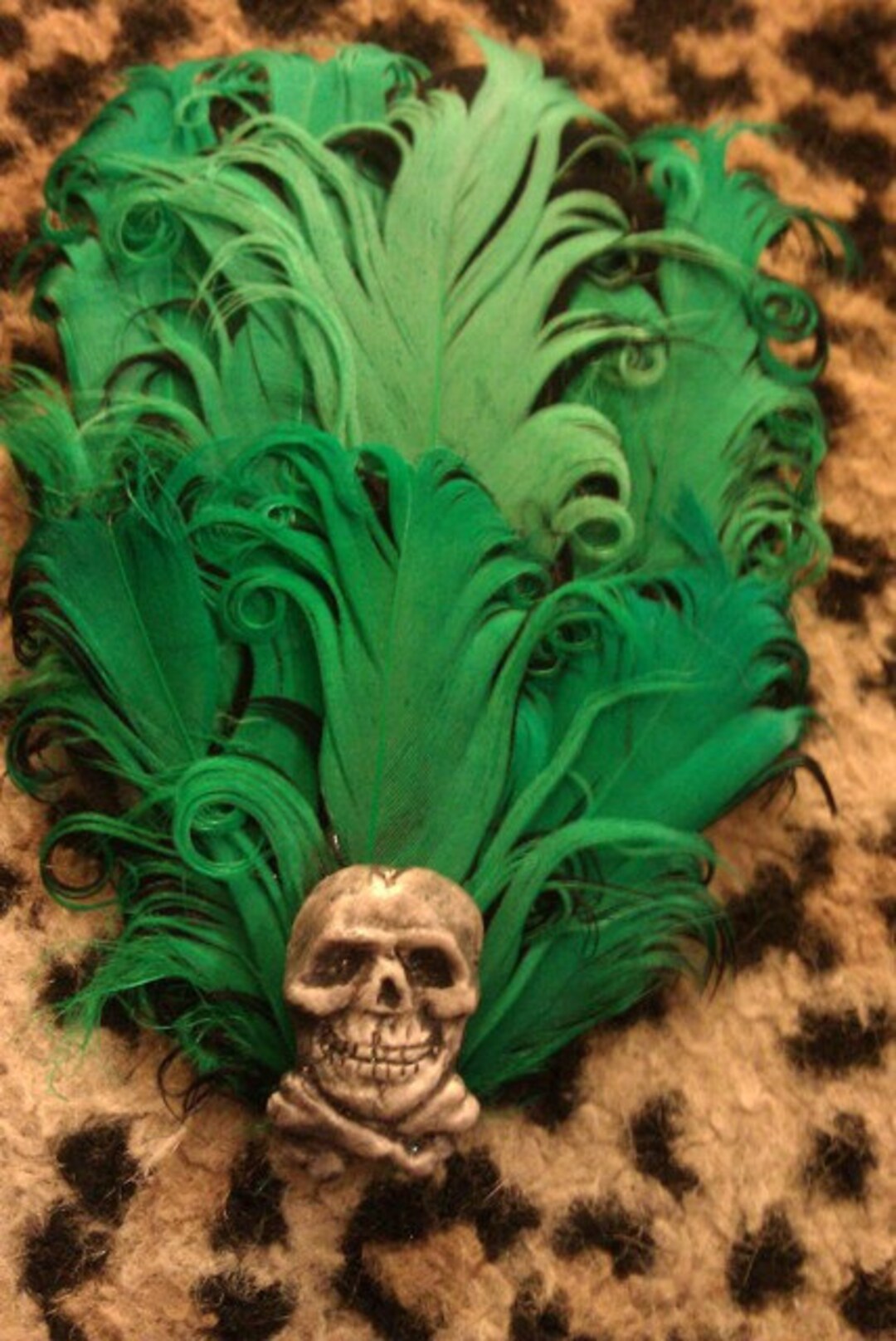 Skull Skull Fascinator Halloween Green - Etsy