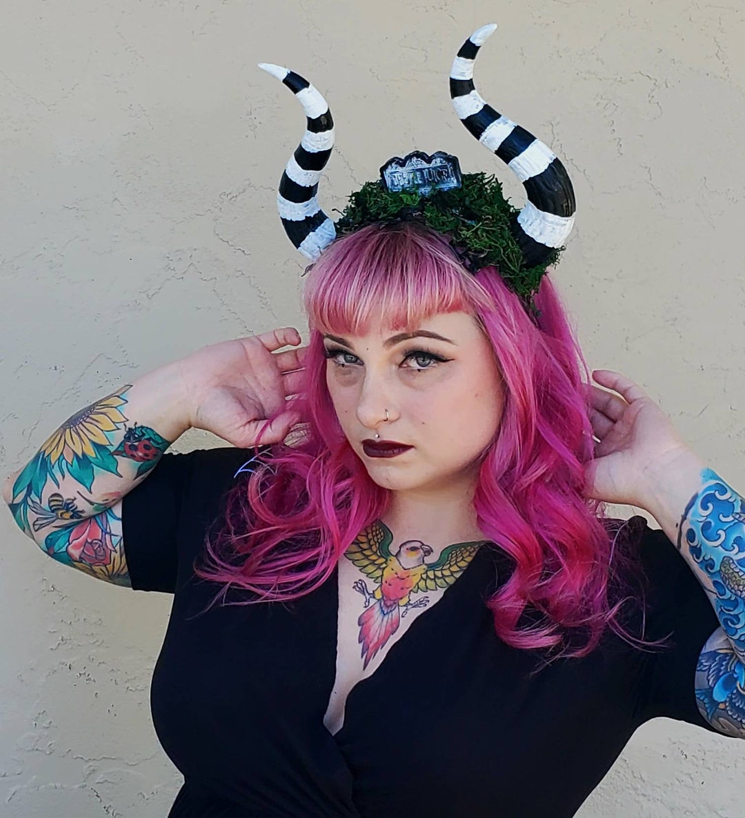 Medusa, Snake Headband, Striped Horns, Beetlejuice, Cosplay, Horror - Etsy
