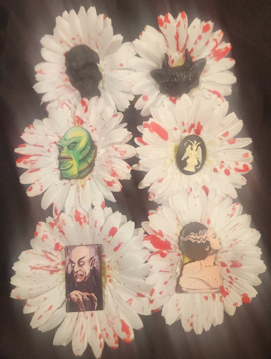 Blood Splatter, Flat Hair Flower, Hair Flower, Horror, Horror Clip - Etsy