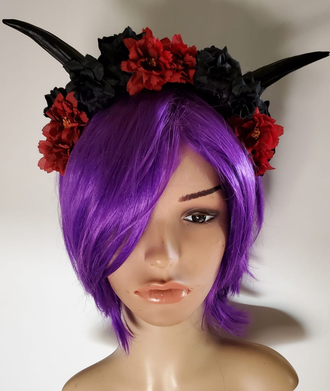 Demon Horns, Devil Horns, Horns, Flower Crown, Floral Crown, Rose Crown ...