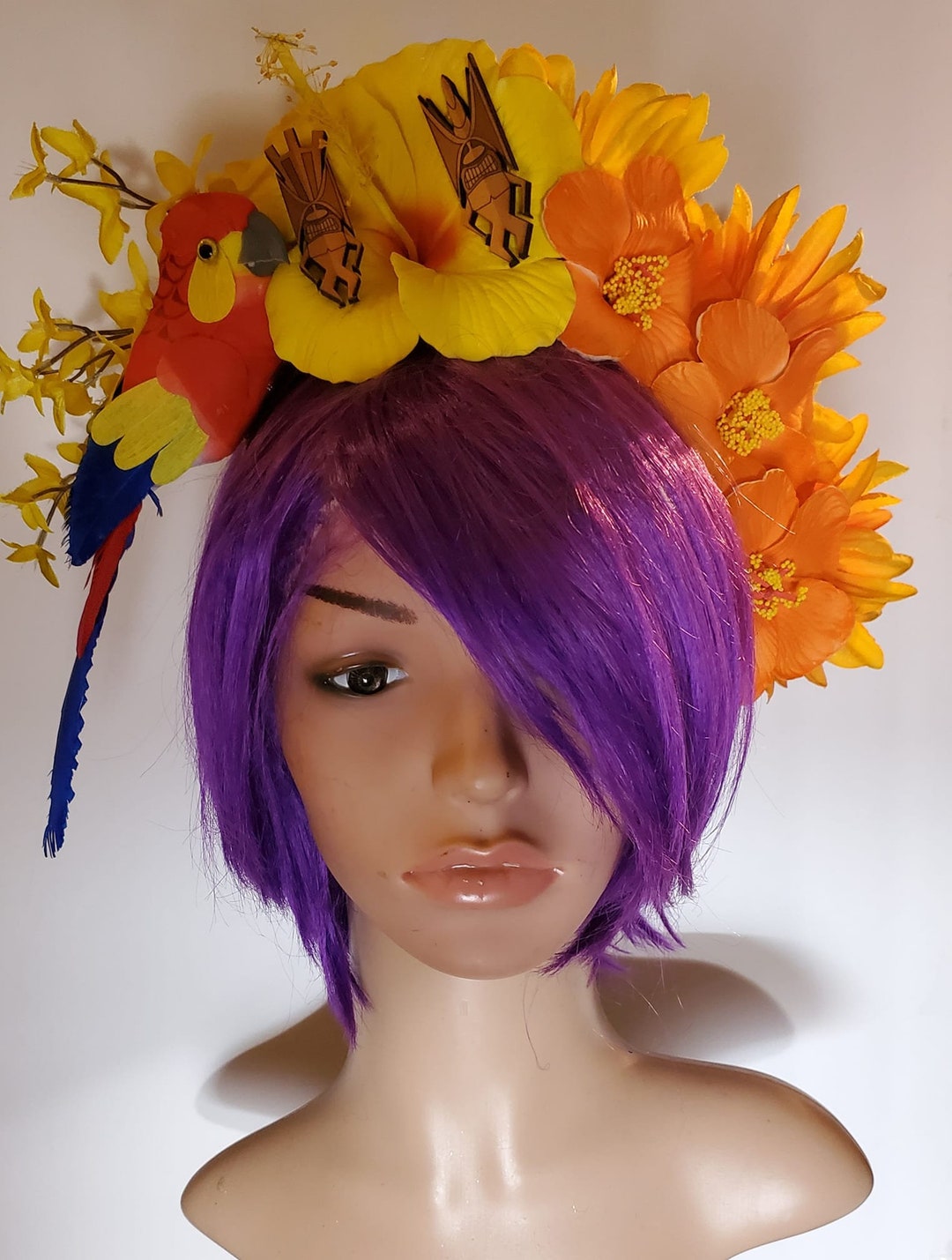 Parrot, Parrot Headband, Hibiscus, Hibiscus Heaband, Tiki, Tiki Oasis ...