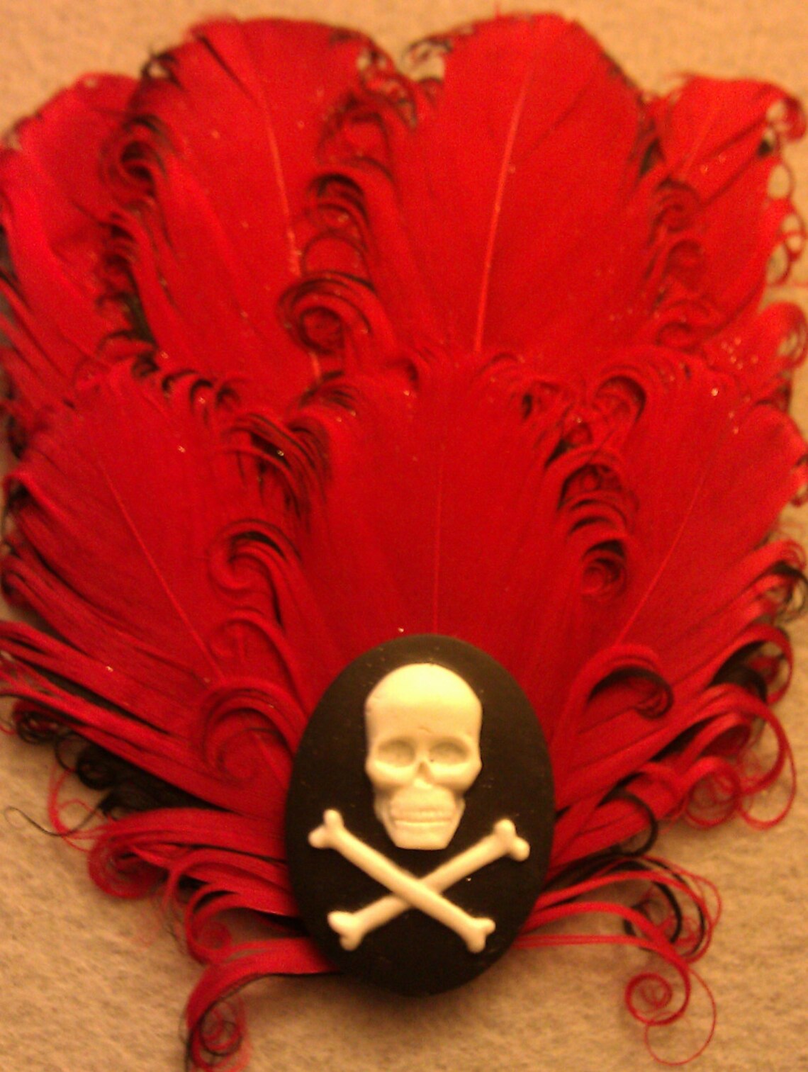 Red Fascinator Red Valentines Day Skull Fascinator - Etsy