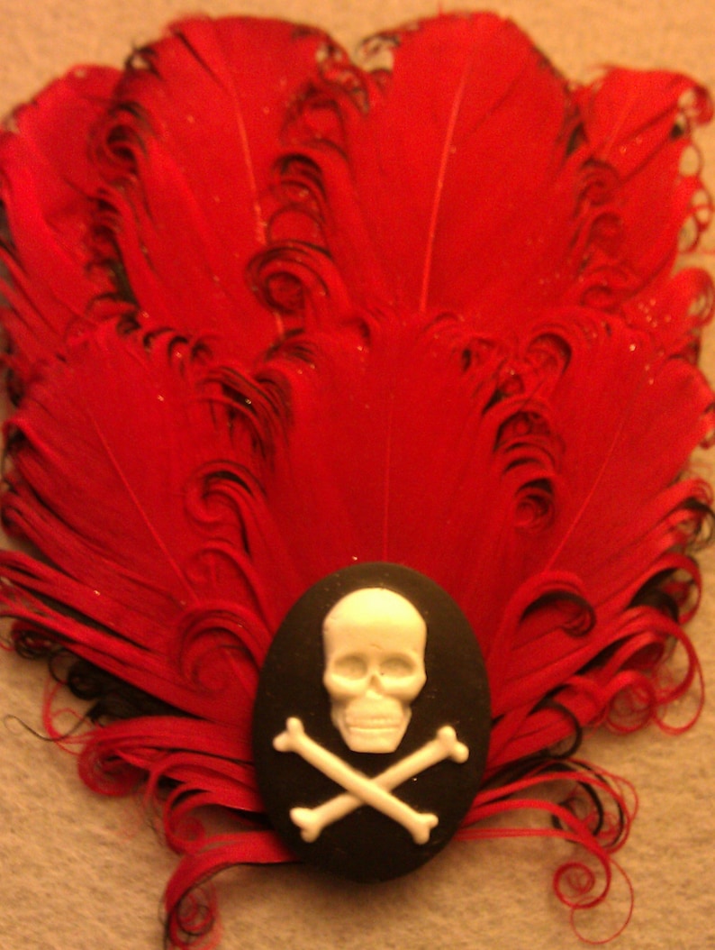 Red Fascinator Red Valentines Day Skull Fascinator - Etsy
