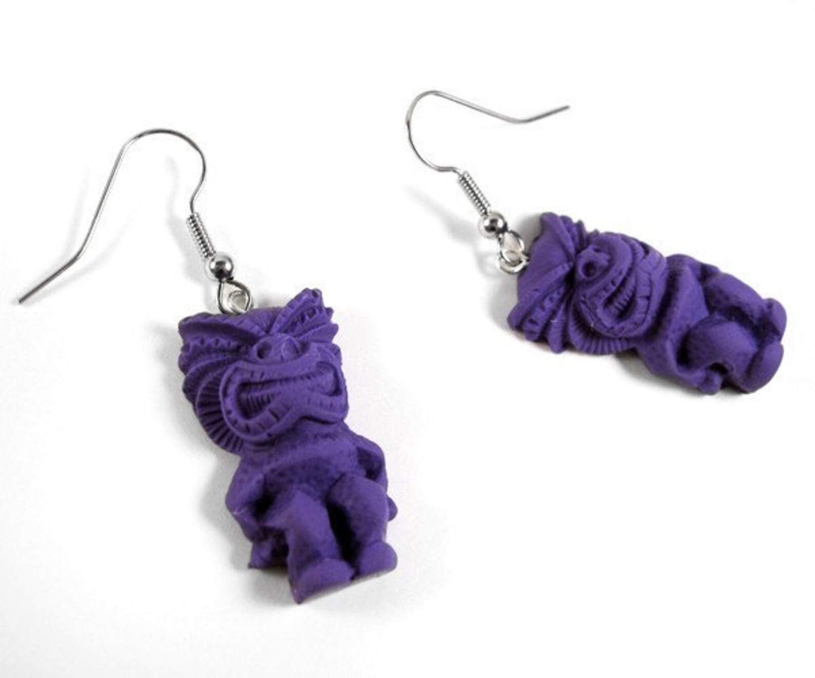 Purple Tiki Earringstiki Tiki Earrings Tiki Jewelry Tiki - Etsy