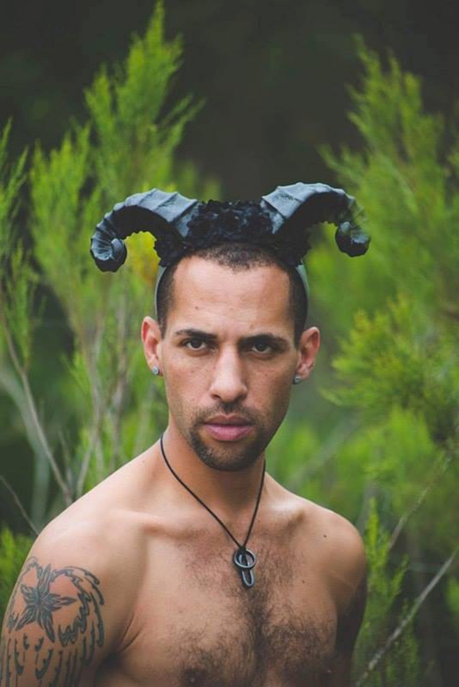 Satyr Horns, Horn Headband, Flower, Flower Horns, Horn Headdress, Ready ...