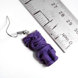 Purple Tiki Earrings,tiki, Tiki Earrings, Tiki Jewelry, Tiki God - Etsy