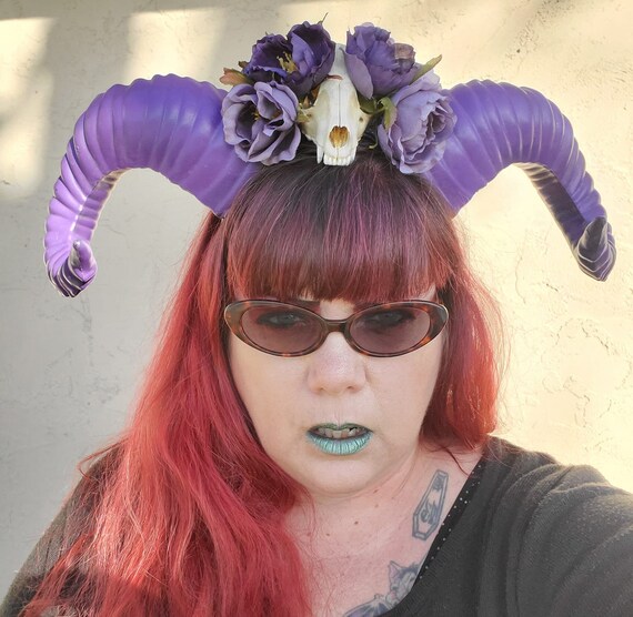 Demon Horns Devil Horns Cosplay Halloween Purple Horns | Etsy